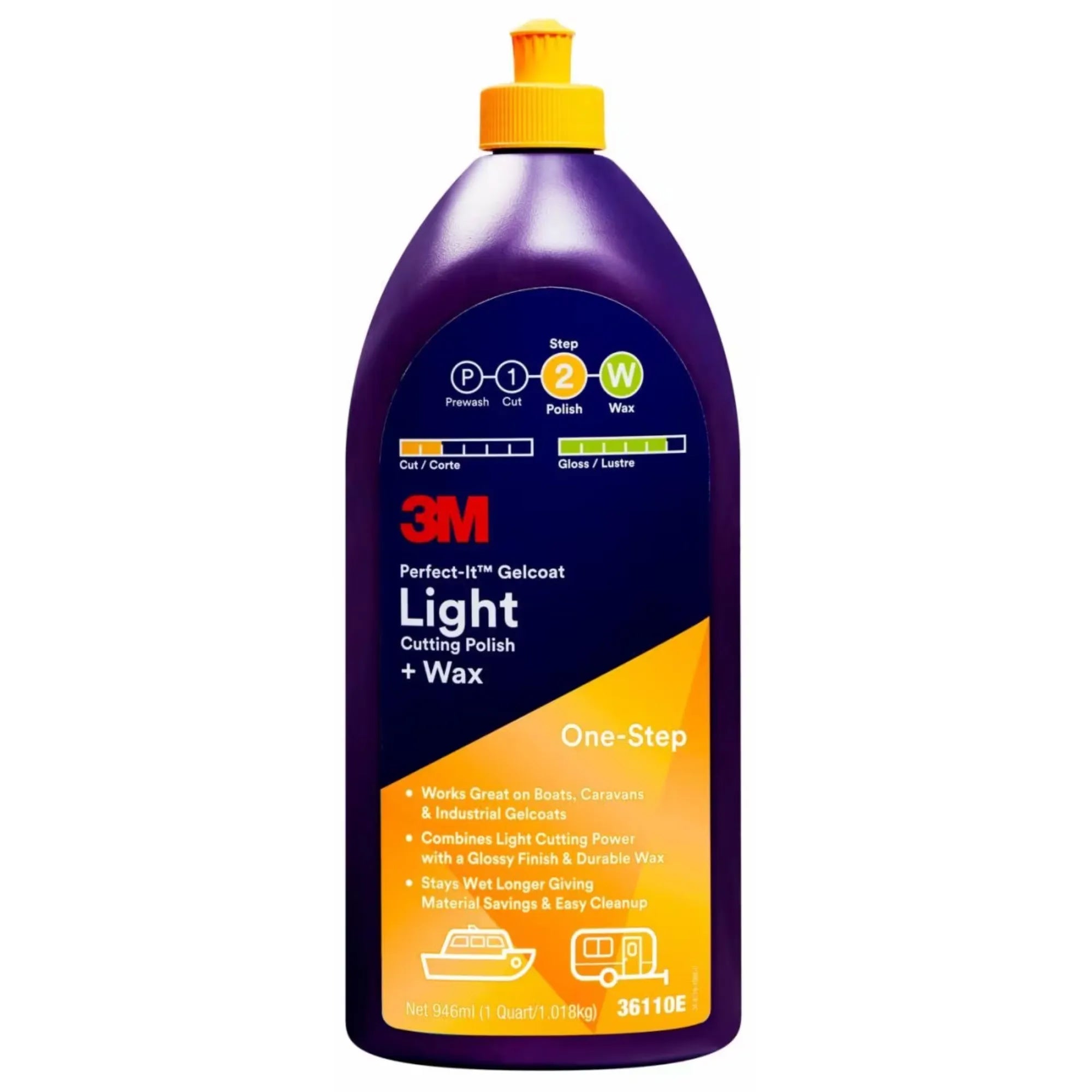 3M Perfect-It Gelcoat Light Cutting Polish + Wax